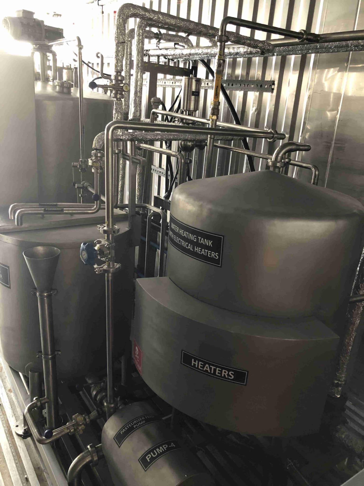 Milk pasteurization line - complet & installed in a container - 59 900€